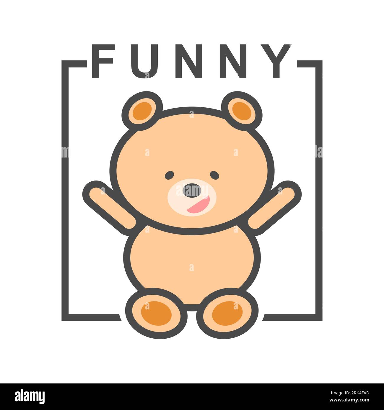 Funny teddy bear isolated on white background Stock Vector Image & Art ...