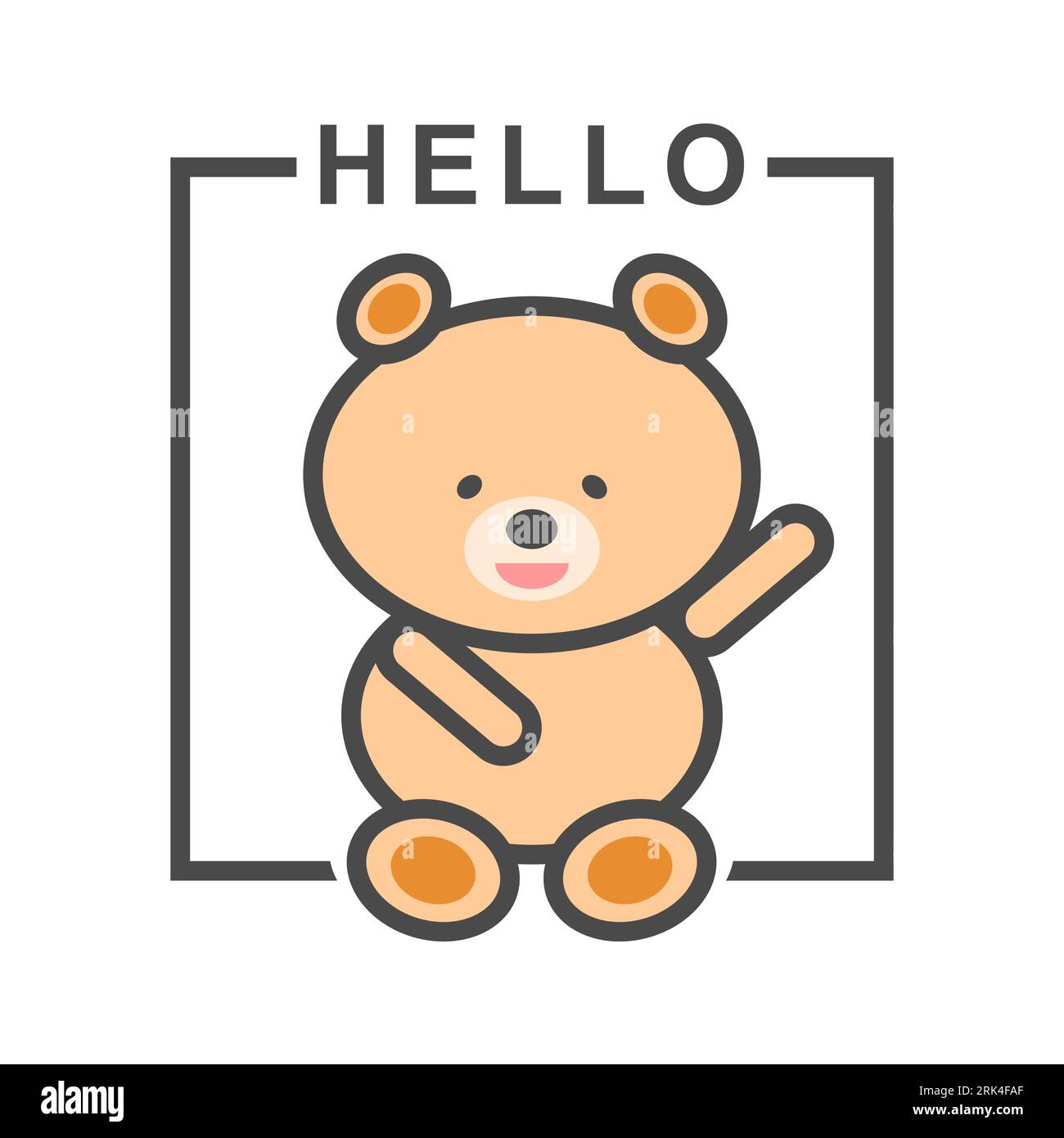 Hello teddy bear isolated on white background Stock Vector Image & Art ...