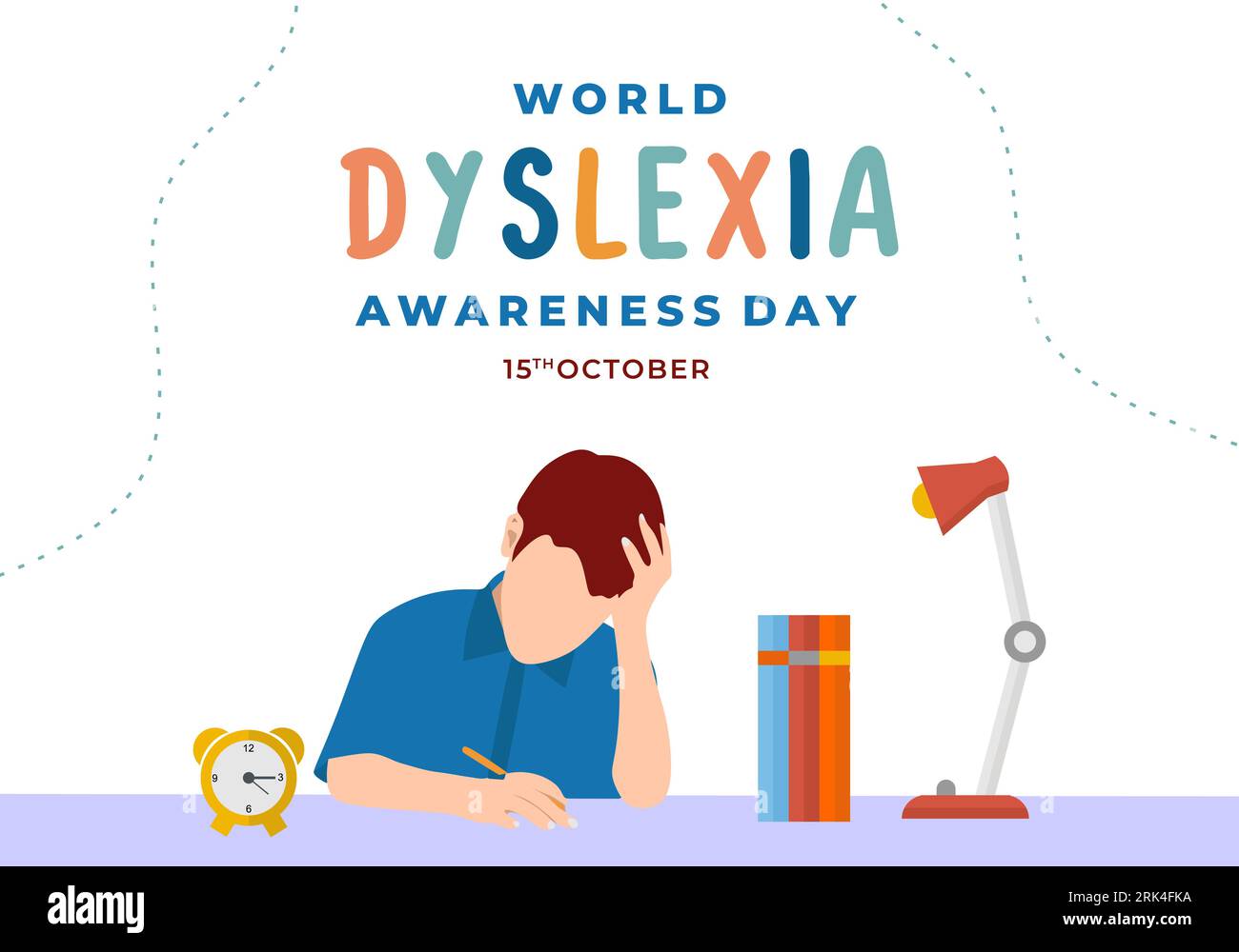 World dyslexia awareness day background celebrated on october 15 Stock ...
