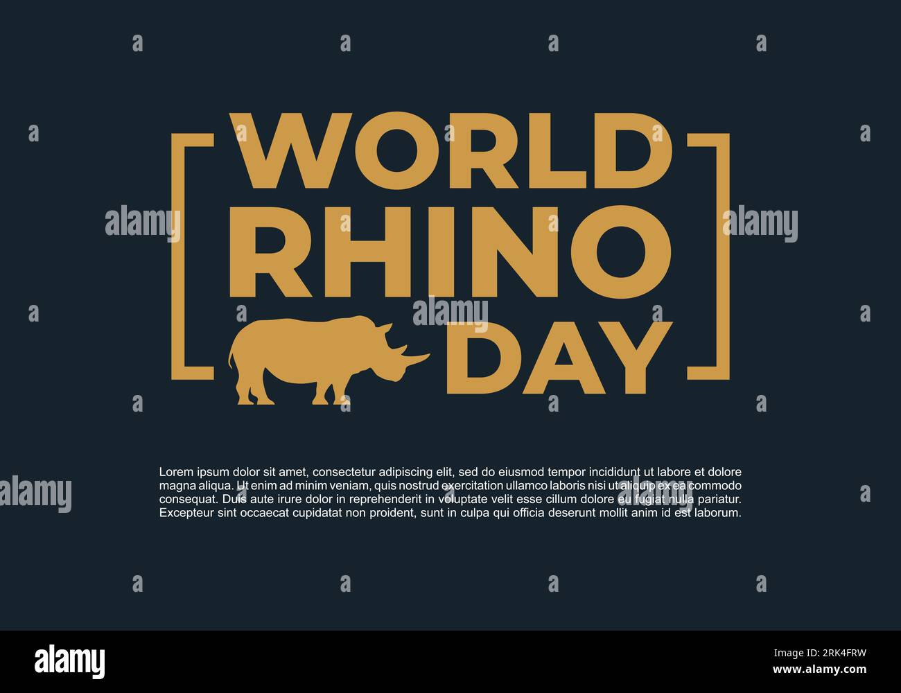 World rhino day background banner poster with rhino on navy color on ...