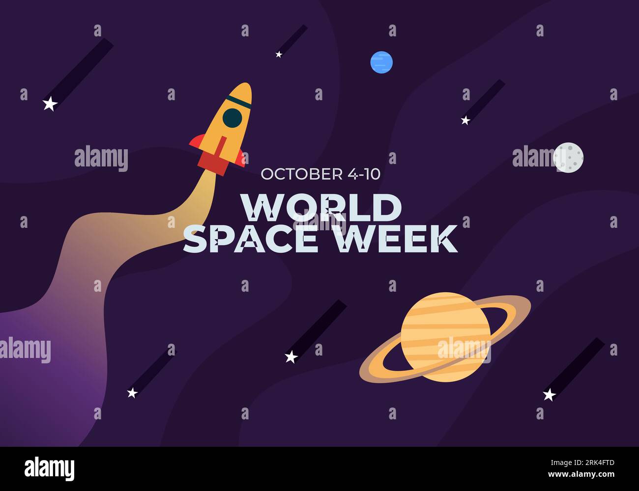 Word space week background with rocket and planets Stock Vector Image ...