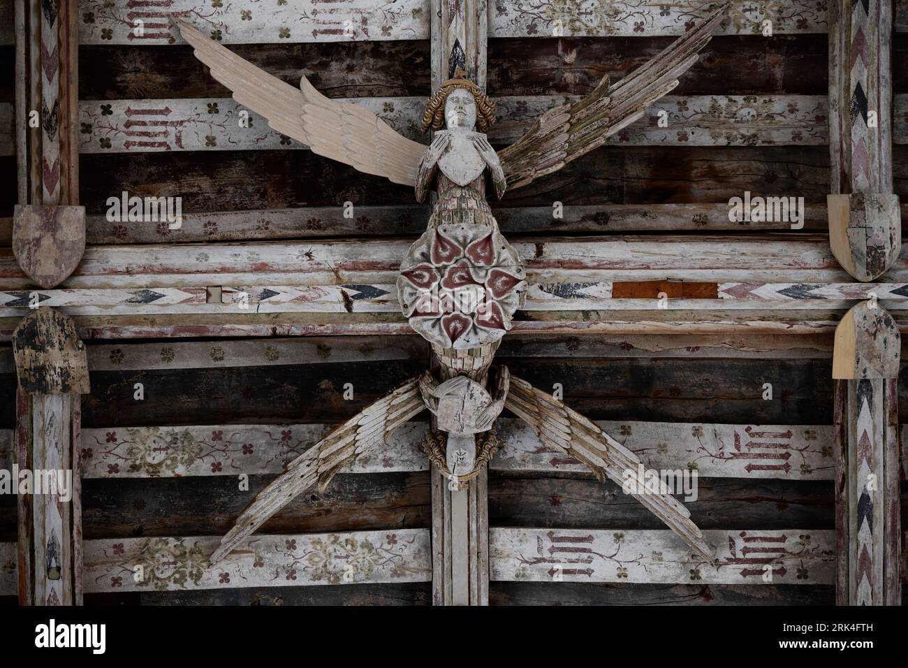 Wooden church roof angels hi-res stock photography and images - Alamy