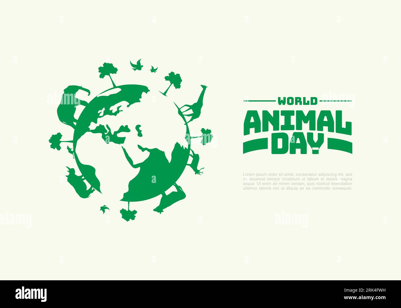 World animal day with animal on globe earth background celebrated on ...