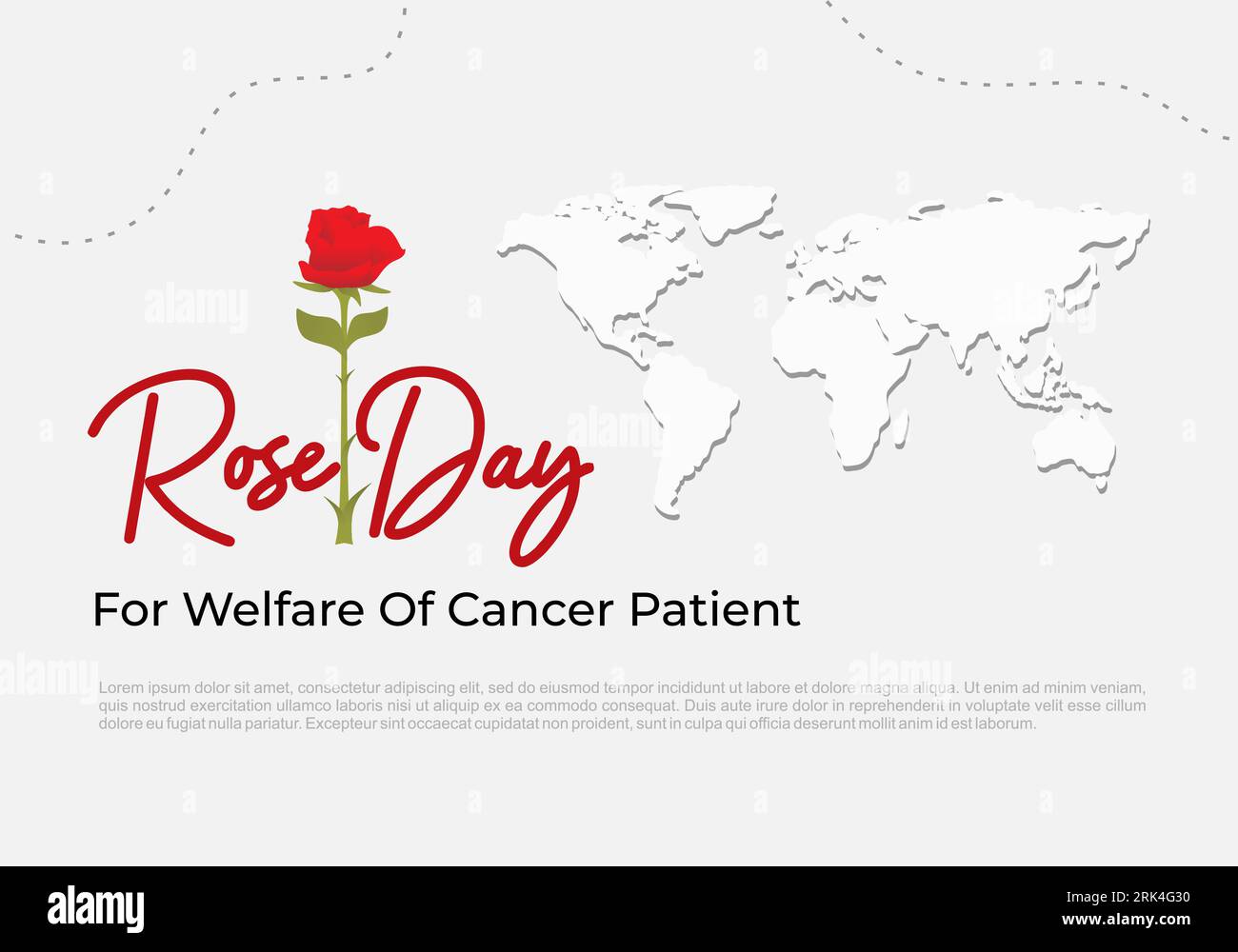 Rose day background for welfare of cancer patient with red flower and ...
