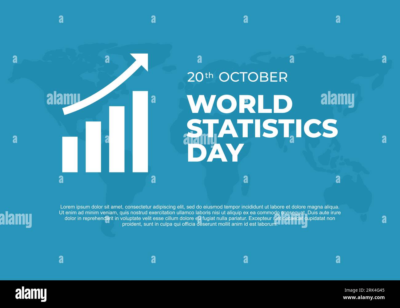 World statistics day background with earth map and graphics on october ...