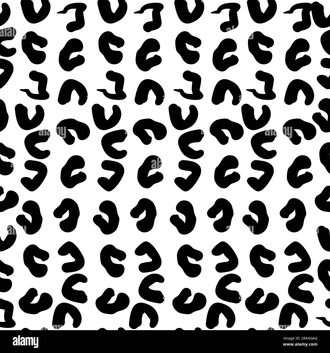 Leopard skin seamless pattern isolated on white background Stock Vector ...