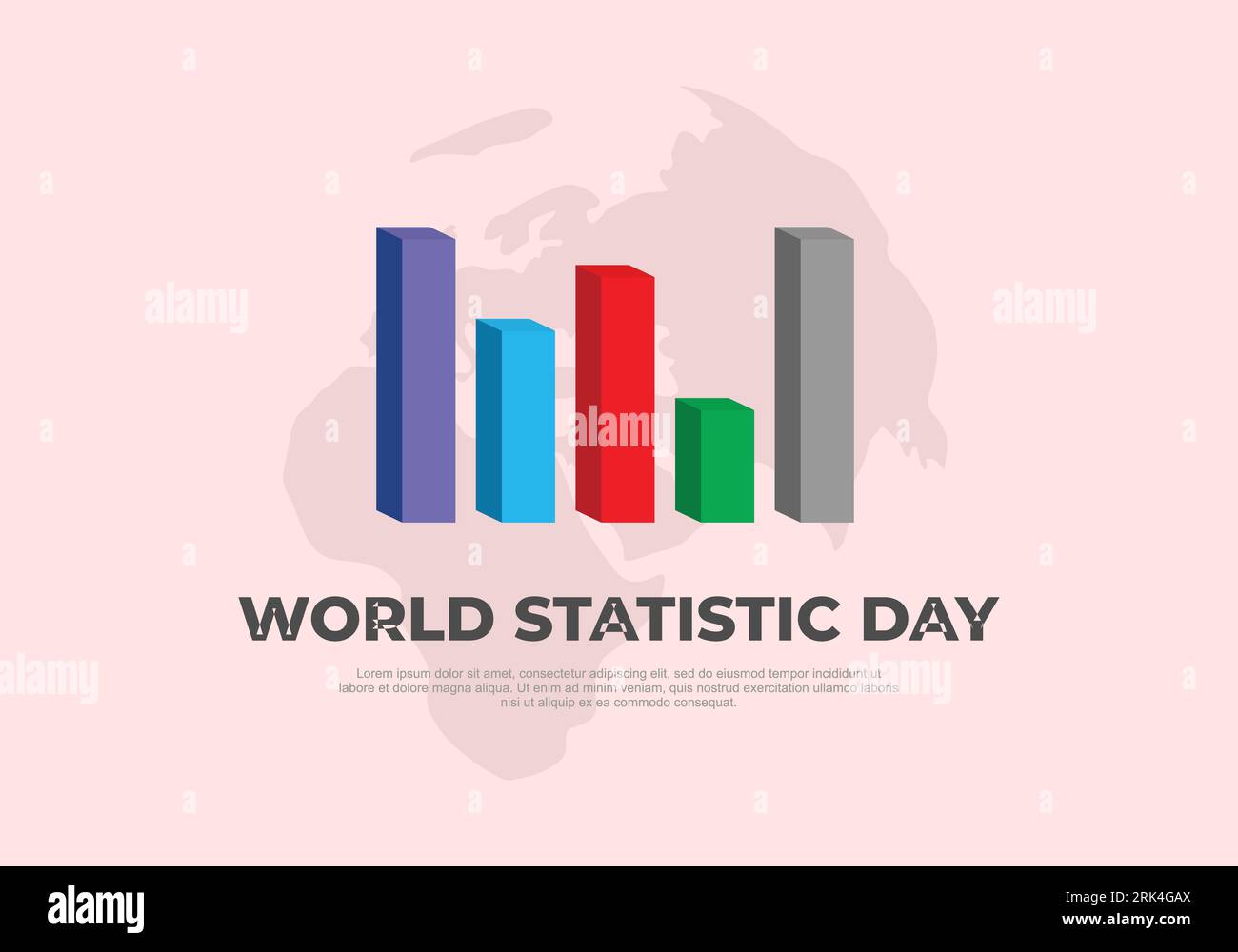 World statistic day background with chart graphic and earth map Stock ...