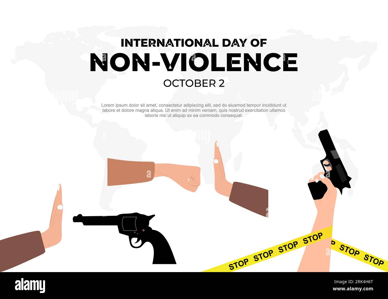 International day of non violence background on october 2nd Stock ...