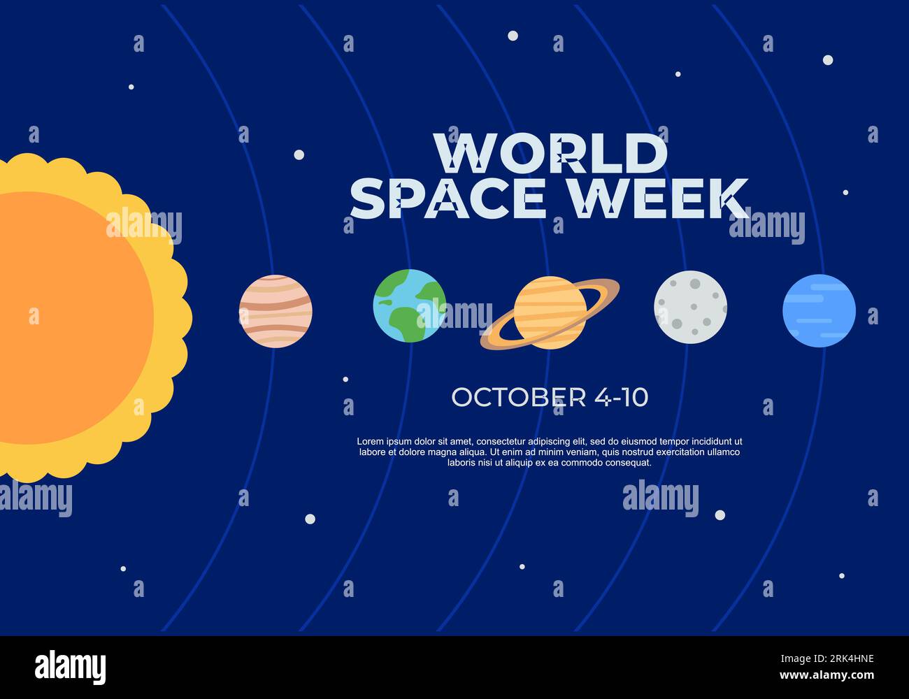 Word space week background with sun and planets Stock Vector Image ...