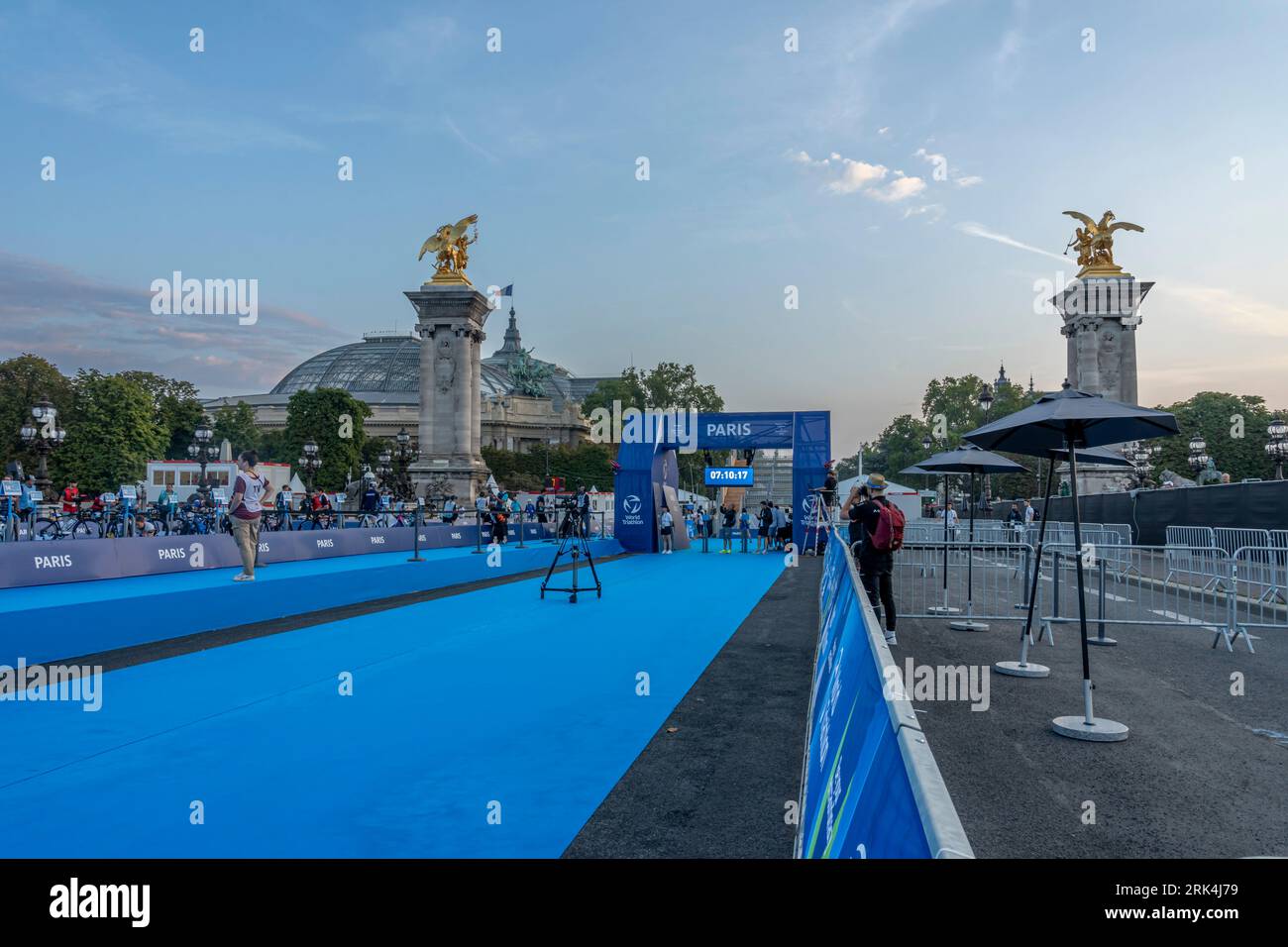 Paris, France - 08 17 2023: Paris 2024 triathlon test event. View of ...