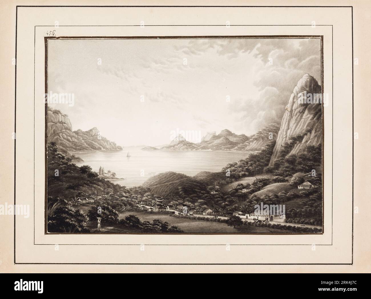 Lagoa Rodrigo de Freitas com Morro do Corcovado. (Rio de Janeiro) 1840 ...