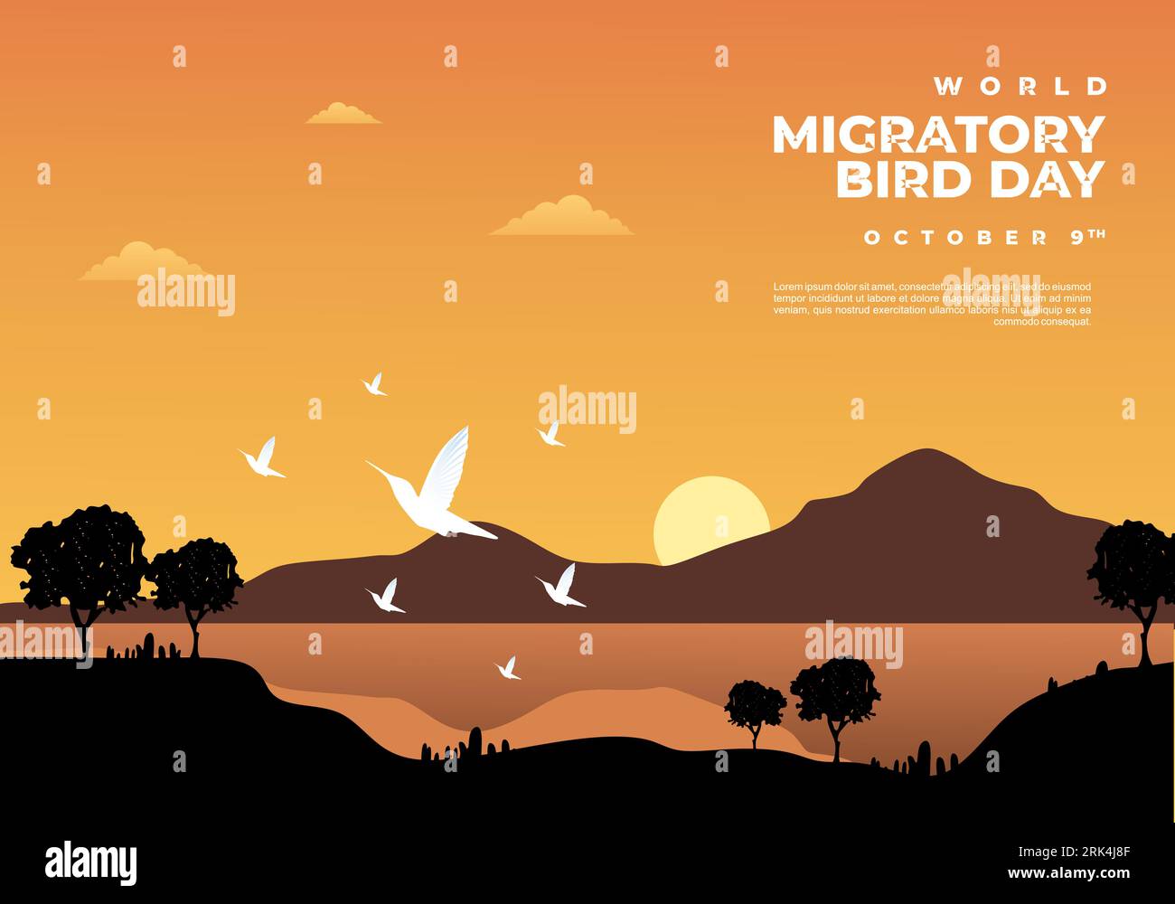 World migratory bird day background on october 9th Stock Vector Image ...