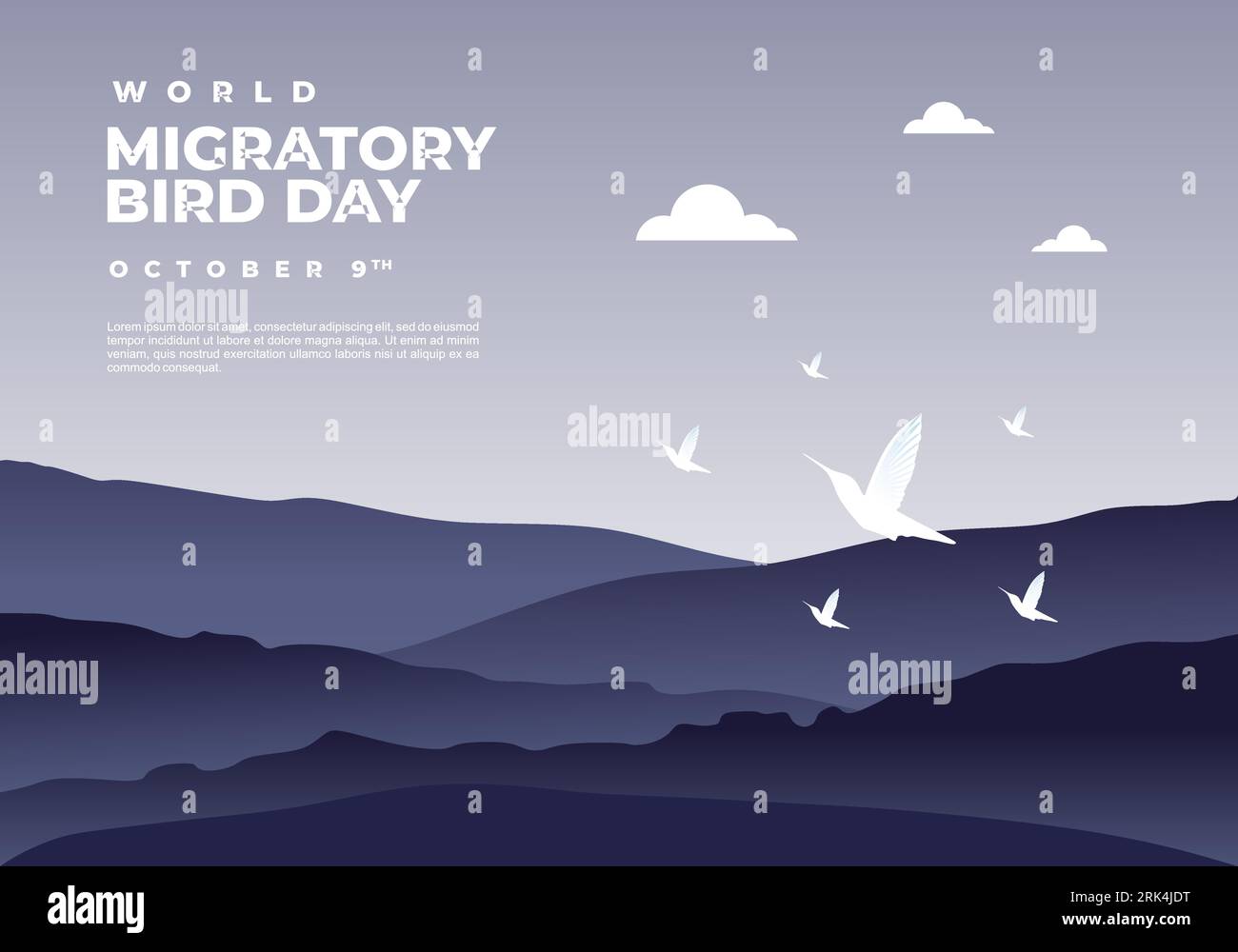 World migratory bird day background on october 9th Stock Vector Image ...