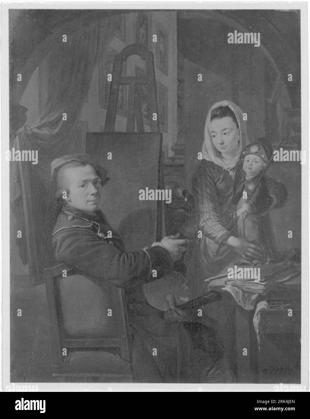 Self-portrait of Johann Jacob Dorner (1741-1813) with his family 1776 ...