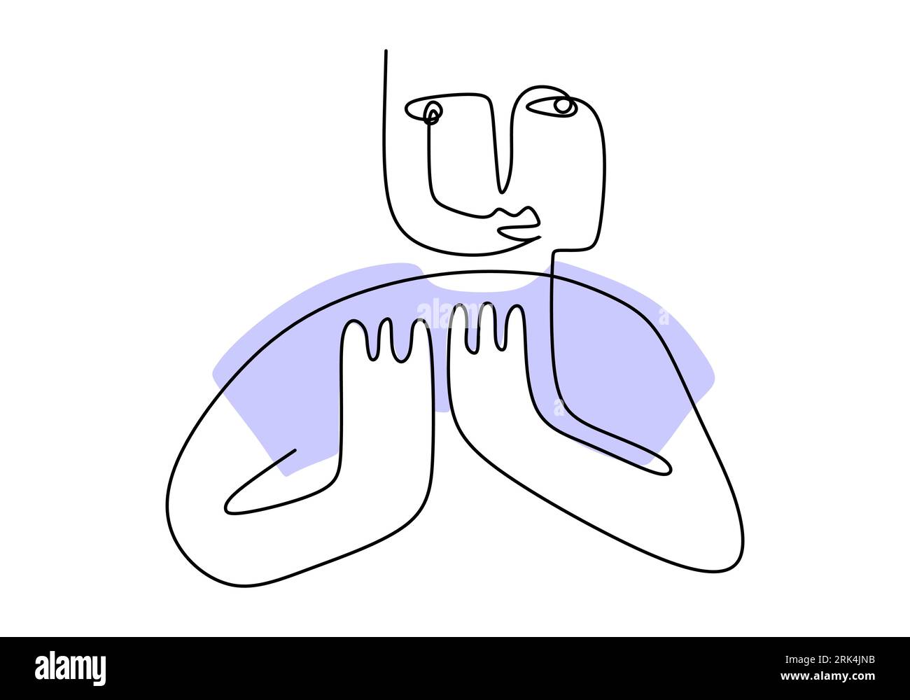 One line of primordial pose isolated on white background. Hand drawing ...