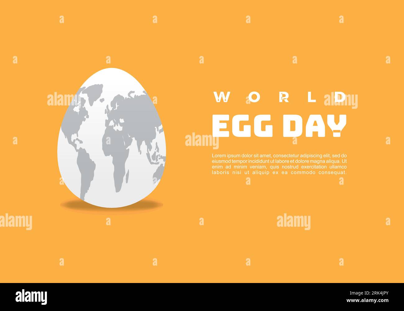 World egg day background banner poster with globe earth on orange color ...