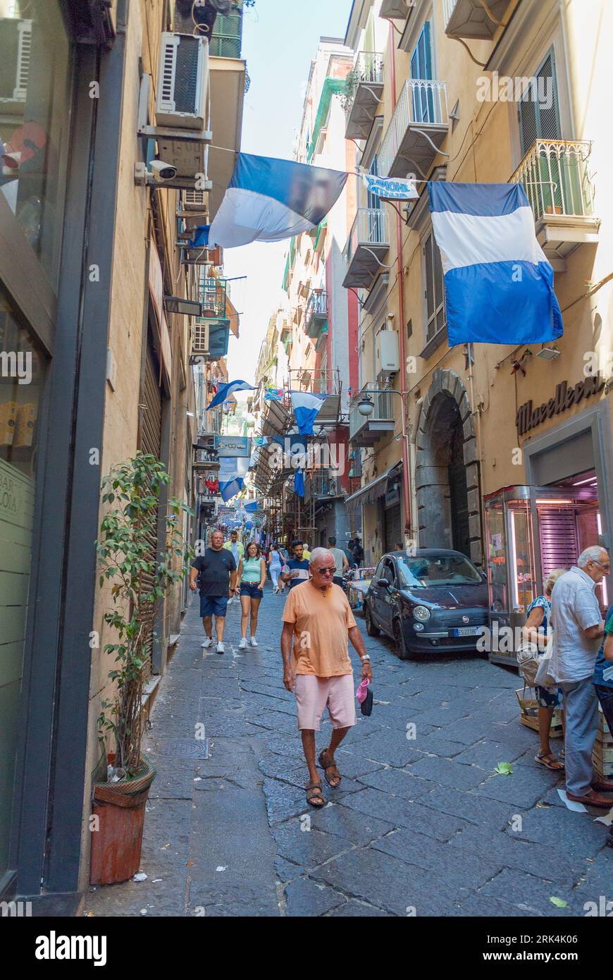 Naples, Italy, A senior neapolitan man walking in Spanish quarter Stock ...