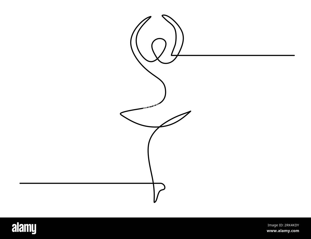 One line of ballerina isolated on white background. Hand drawing single ...