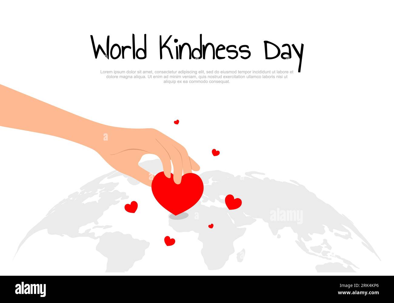World kindness day background with hand give love to world Stock Vector ...