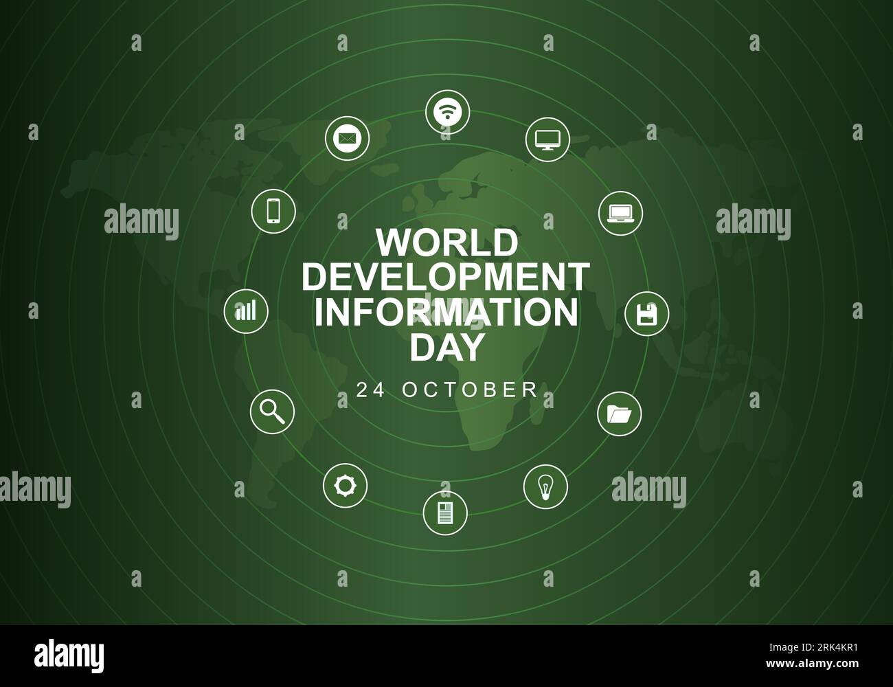 World development information day background with map and information ...