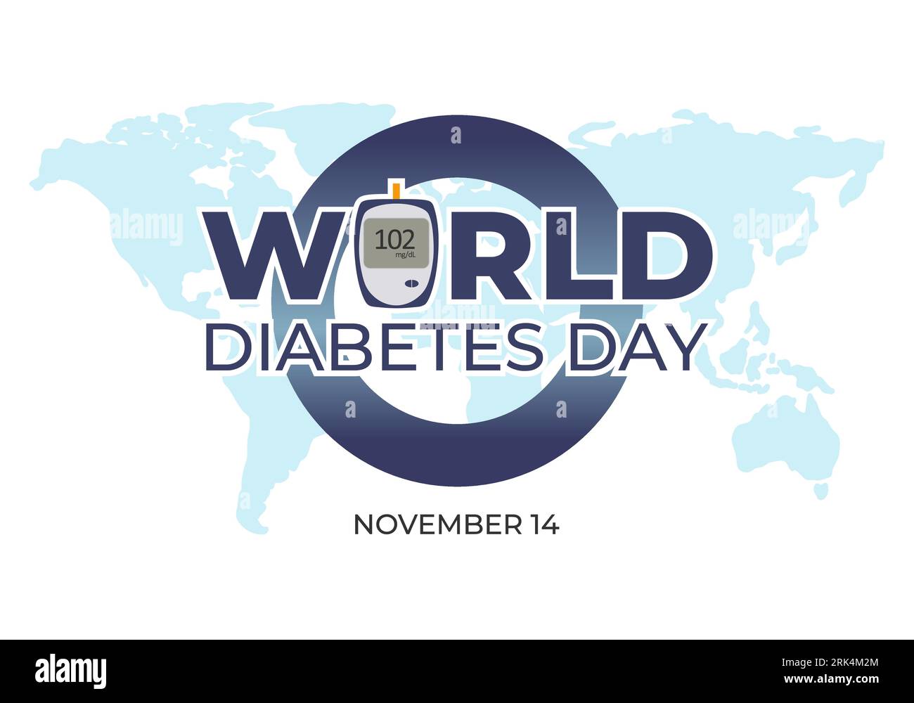 World diabetes day background with blood sugar measuring device and ...