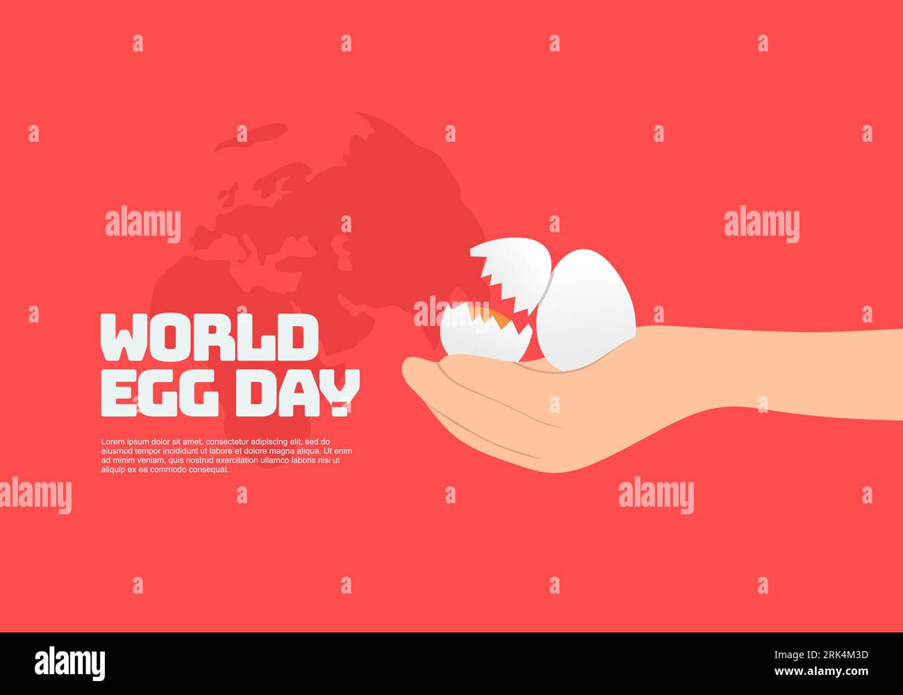 World egg day background banner poster with eggs on hand Stock Vector ...