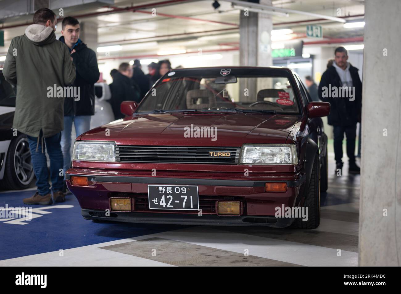 Classic Nissan Bluebird T12 T72 Series in deep maroon red color tuned ...