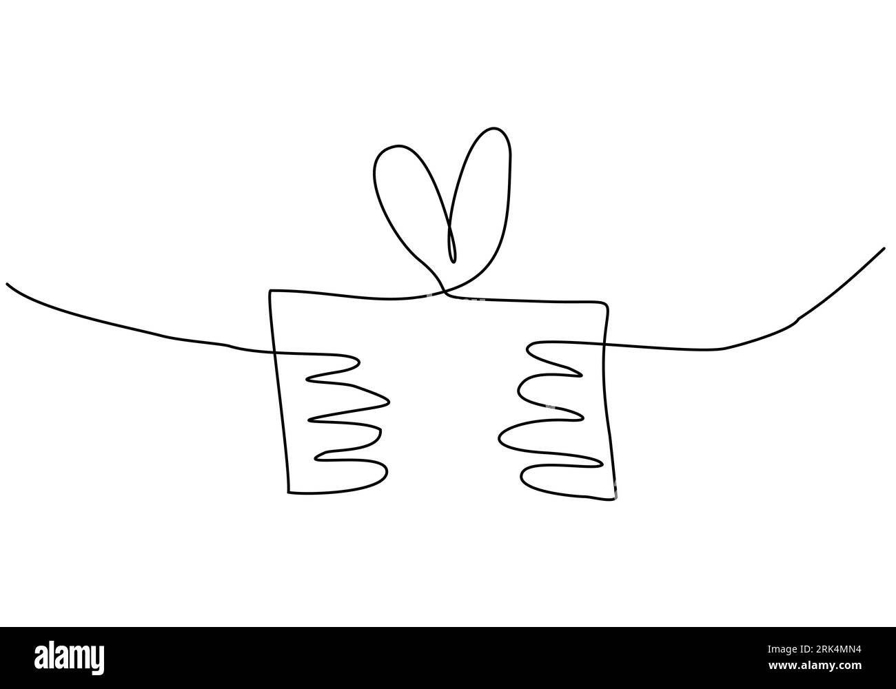 Hand drawn one line of season of giving hand give gift isolated on ...