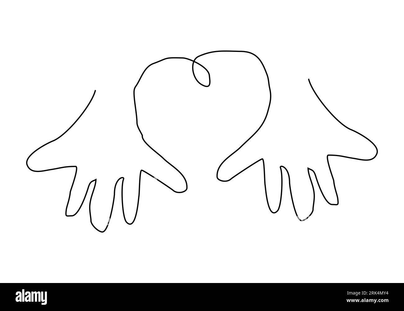 Hand drawn one line of season of giving isolated on white background ...