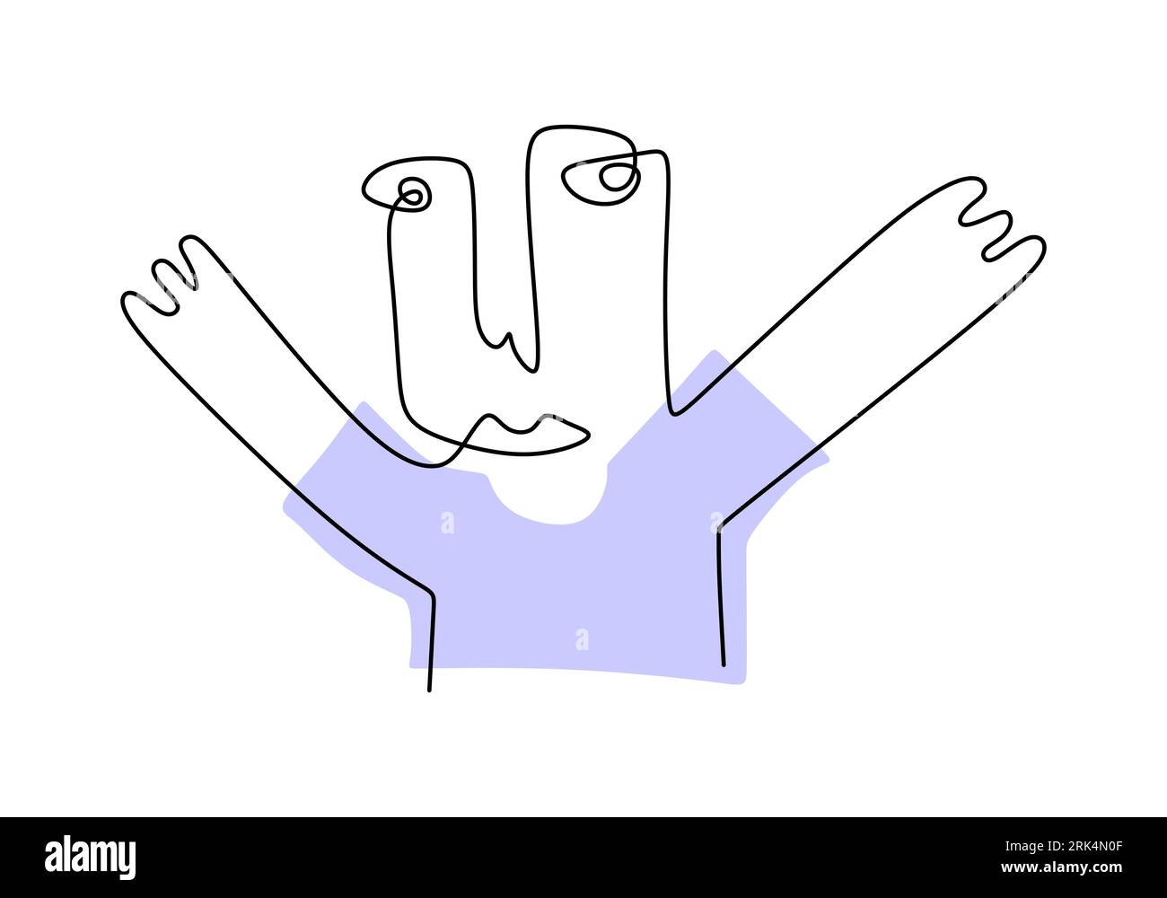 One Line Of Primordial Man Pose Isolated On White Background Hand Drawing Single Continuous