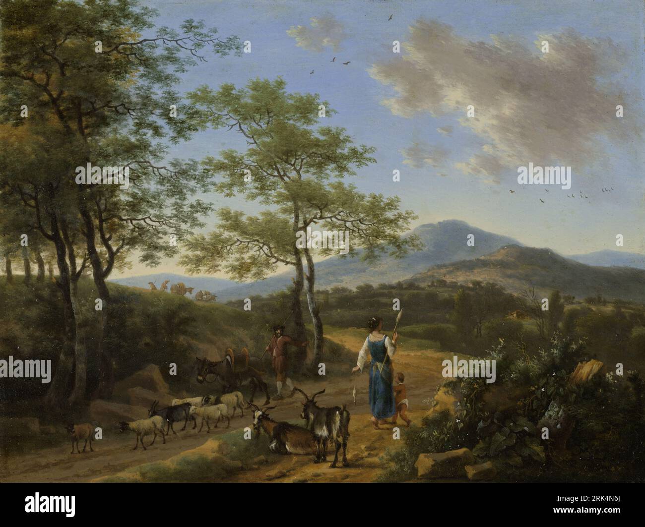 Italian landscape with herders between 1650 and 1692 by Willem de ...