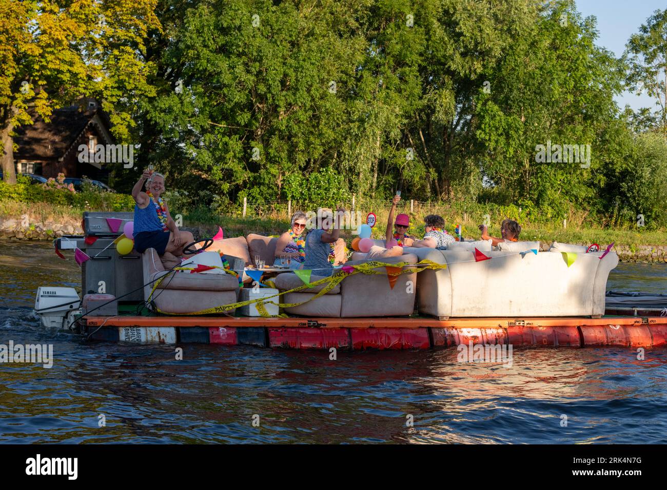 River raft with comfortable seats Stock Photo - Alamy