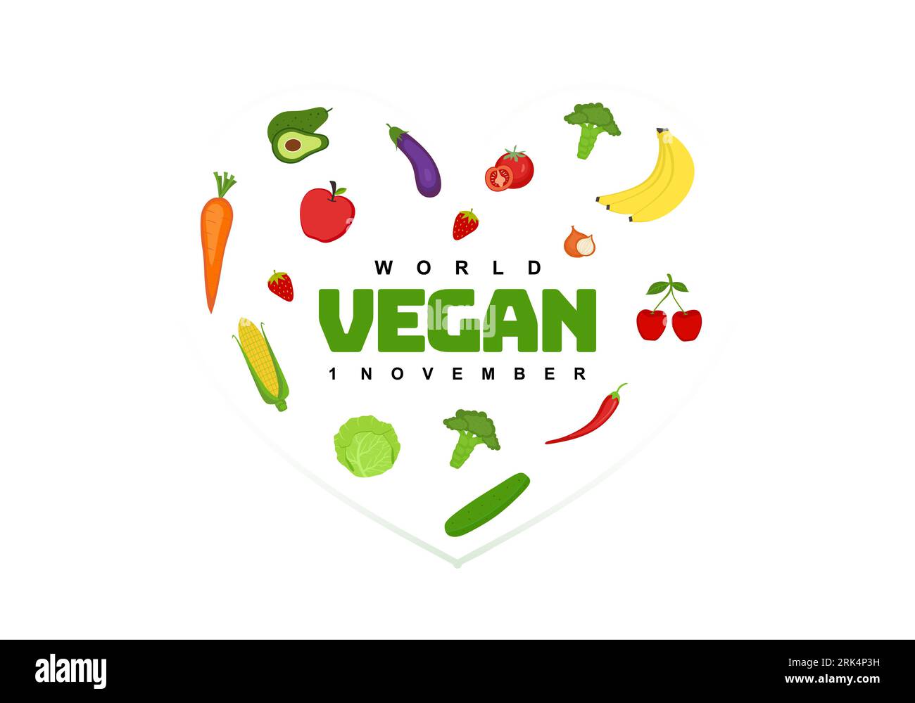 World vegan day background with vegetable celebrated on november 1 st ...