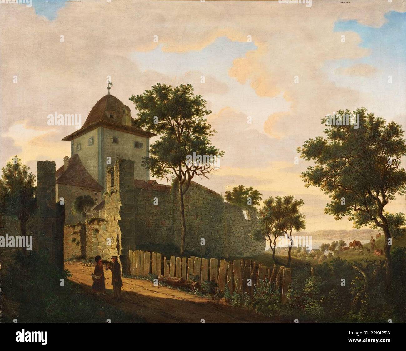 Überlingen City Tower and Wall at Lake Constance 1820s by Carl ...