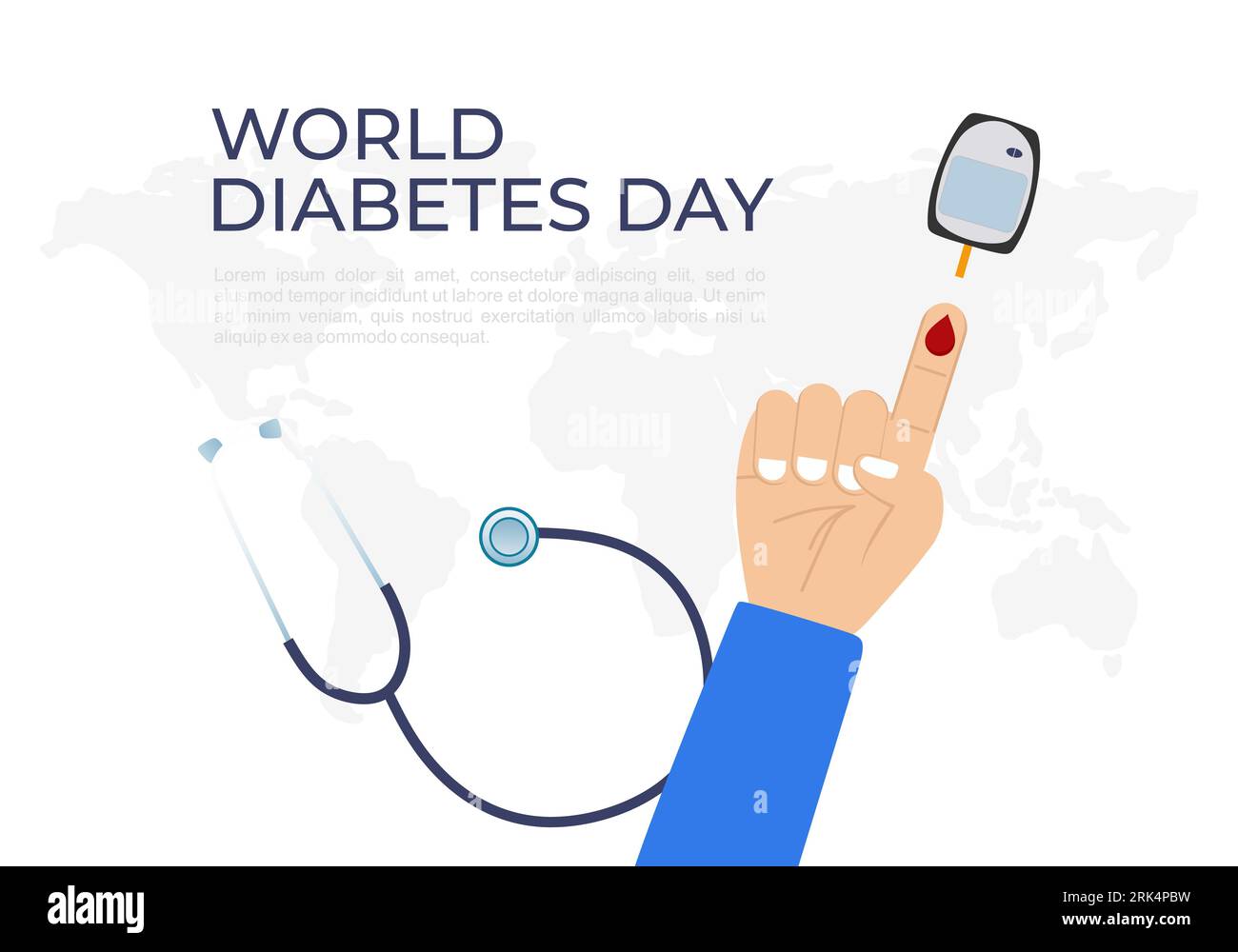 World diabetes day background with blood sugar measuring device and ...