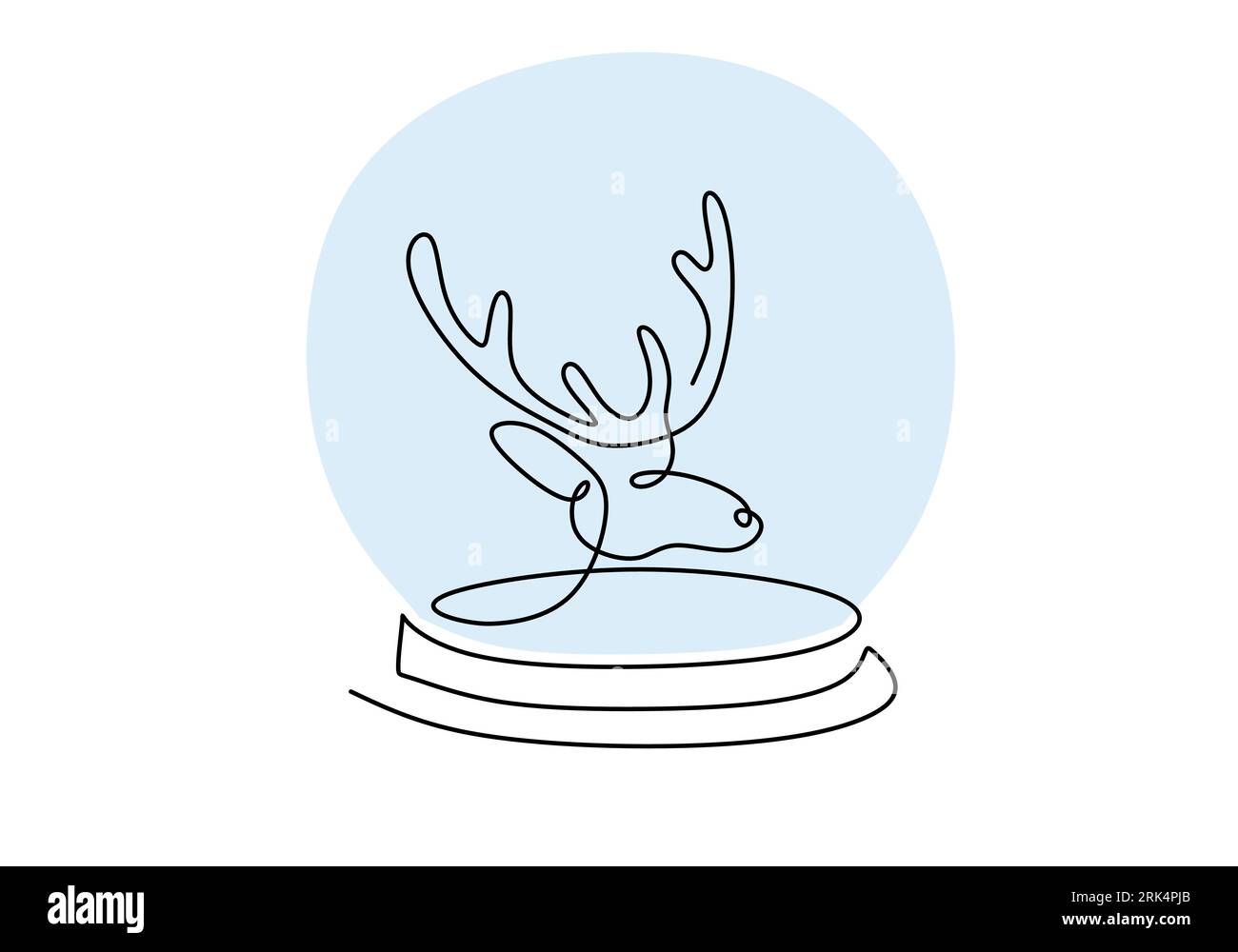 Deer one line drawing hi-res stock photography and images - Alamy