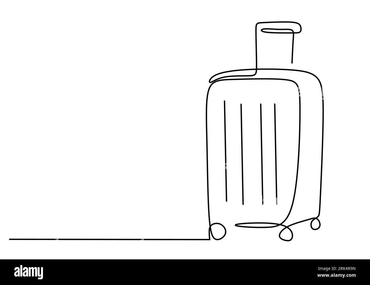 One line drawing of suitcase isolated on white background Stock Vector ...