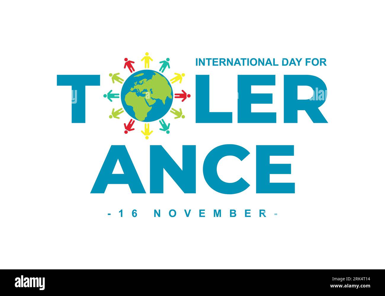 World tolerance day background with earth on white background Stock ...