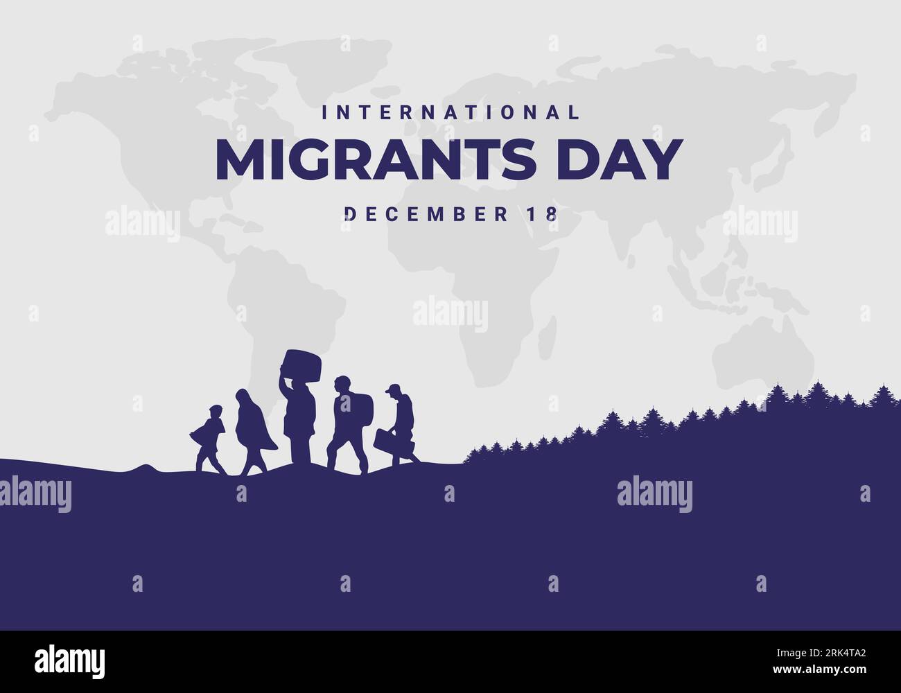 International migrants day background celebrated on december 18 Stock ...