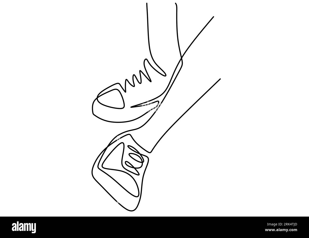 Single line drawing foot hi-res stock photography and images - Alamy