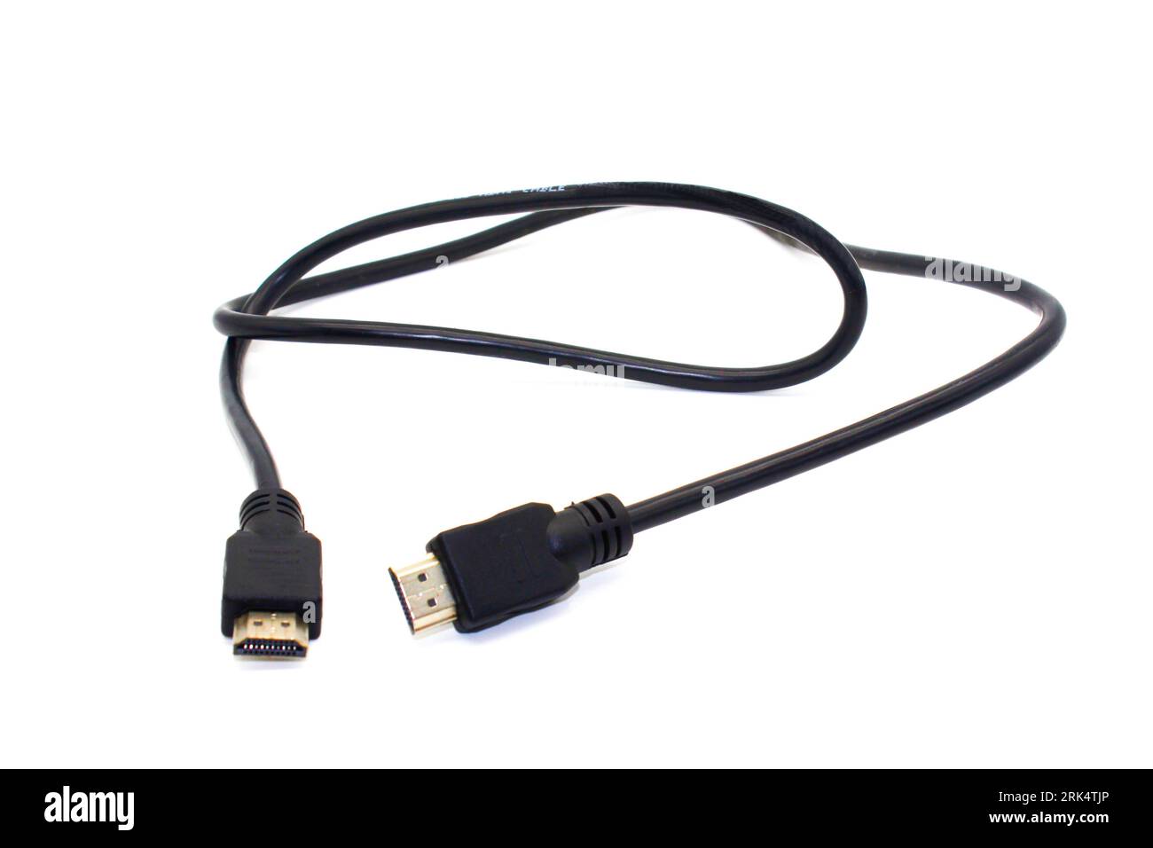 A close-up shot of a USB cable laying flat on a white background Stock ...