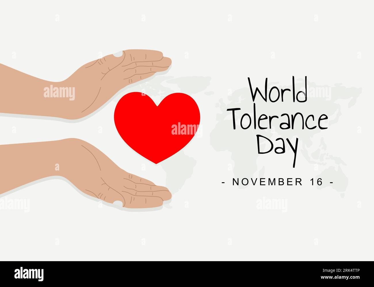 World tolerance day background with hand and love symbol Stock Vector ...
