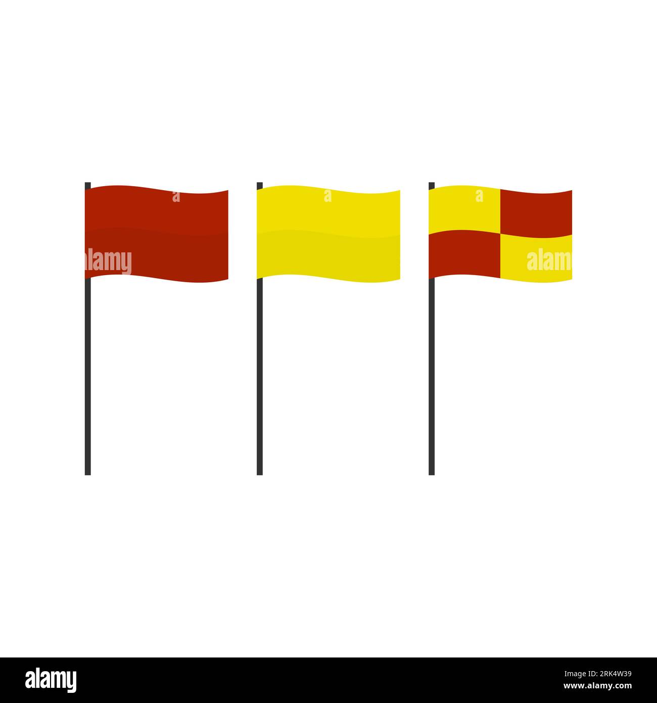 Soccer football with three flags elements with isolated on white ...