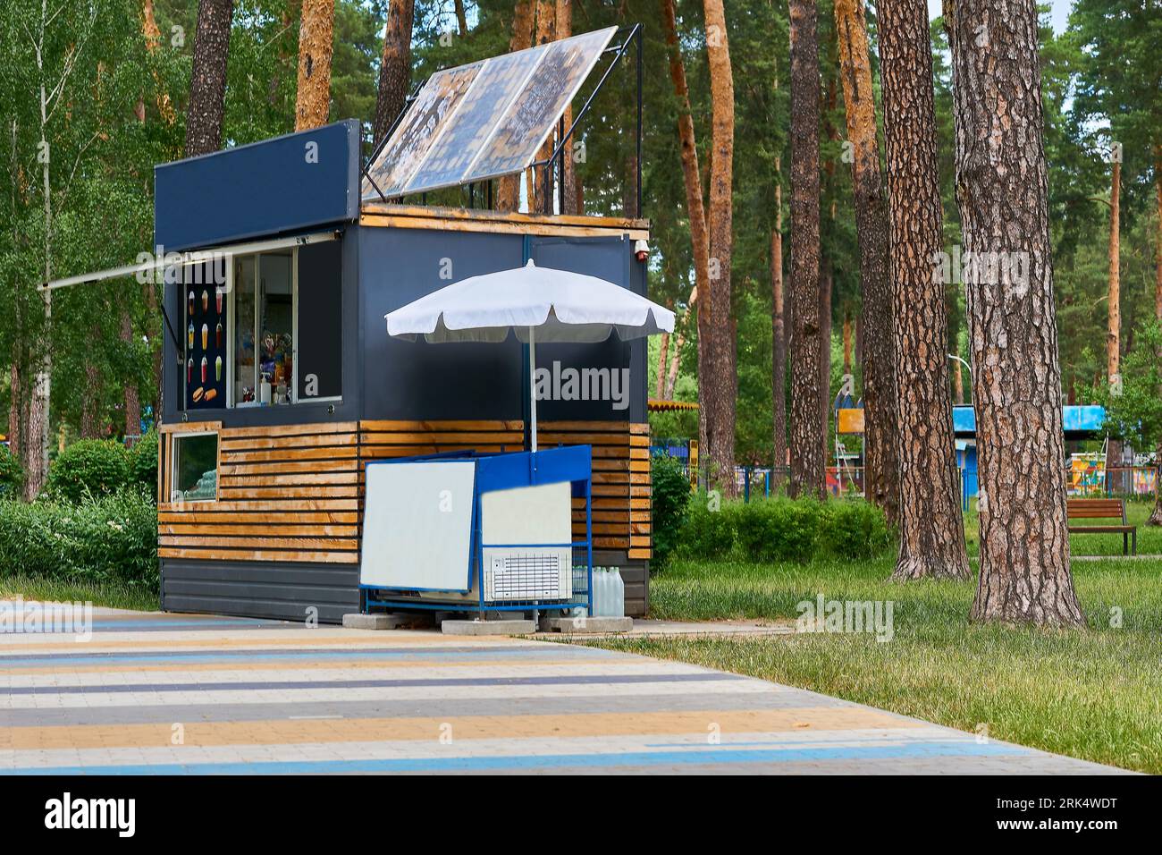 Trading stall for the sale of drinks, coffee, sandwiches, light snacks ...
