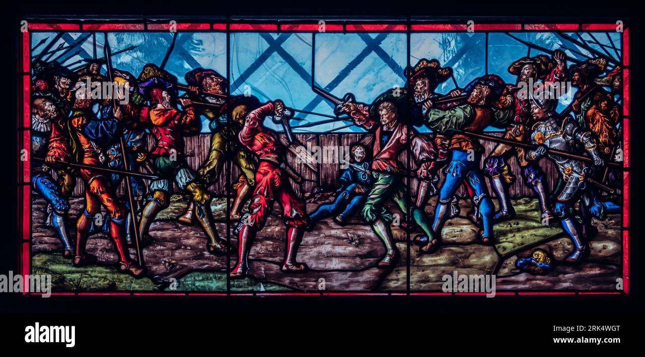 An illustration of two emperors locked in a fierce battle, depicted in ...