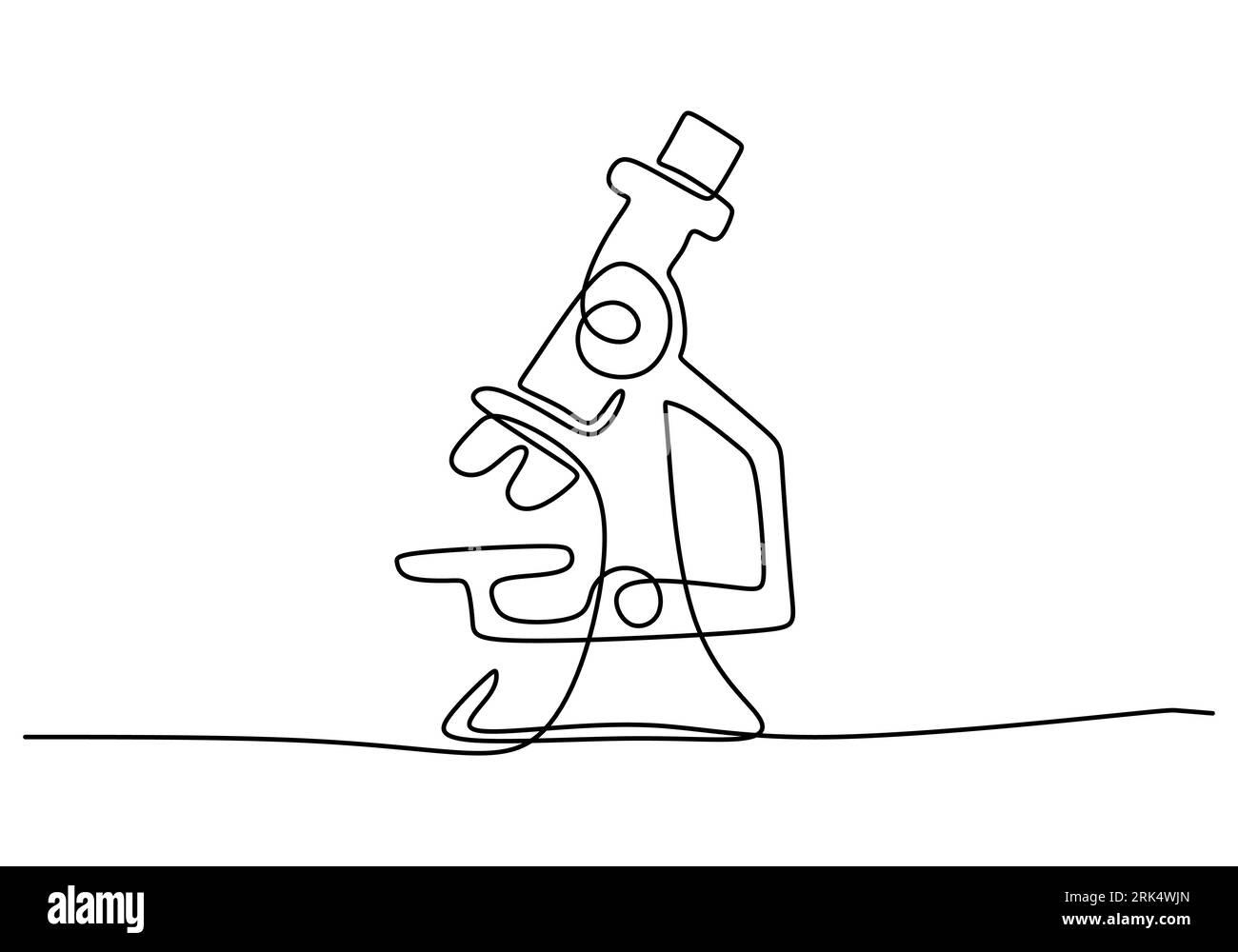Hand drawing one single continuous line of microscope science theme ... Hand drawing one single continuous line of microscope science theme ...