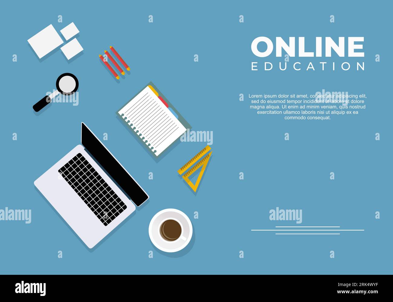 Online education day background isolated on white background Stock ...