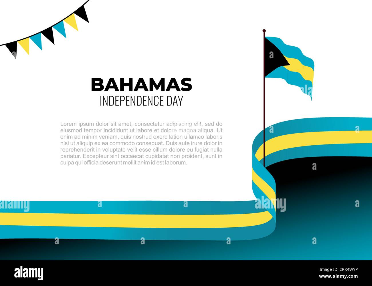 Bahamas independence day background celebrated on July 10 Stock Vector ...