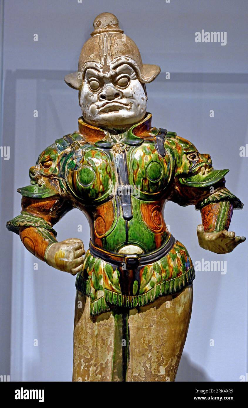 Guardian Figure ( burial chamber of a Chinese tomb ) Tang Dynasty 700 ...