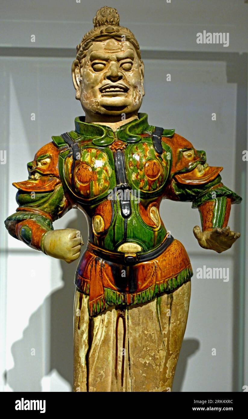 Guardian Figure ( burial chamber of a Chinese tomb ) Tang Dynasty 700 ...